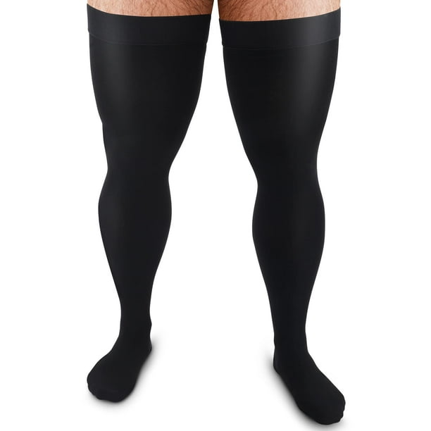 Zhanmai Thigh High Compression Socks 20 30 Mmhg Compression Stockings Thigh High Socks for Men Swelling Black 3XL Walmart Business Supplies