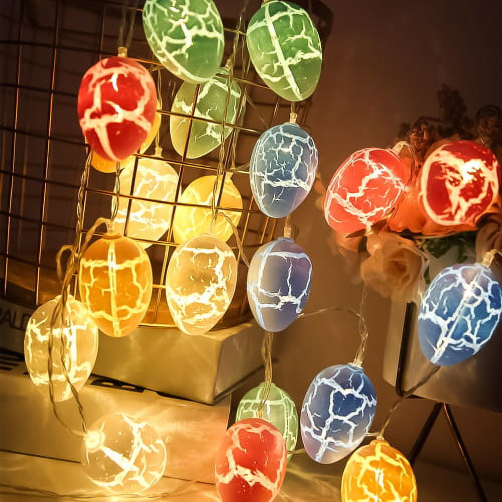 Zhaomeidaxi 10/20 LED Easter Egg String Lights, 5.94ft Easter Lights Battery Powered/USB Pastel ...