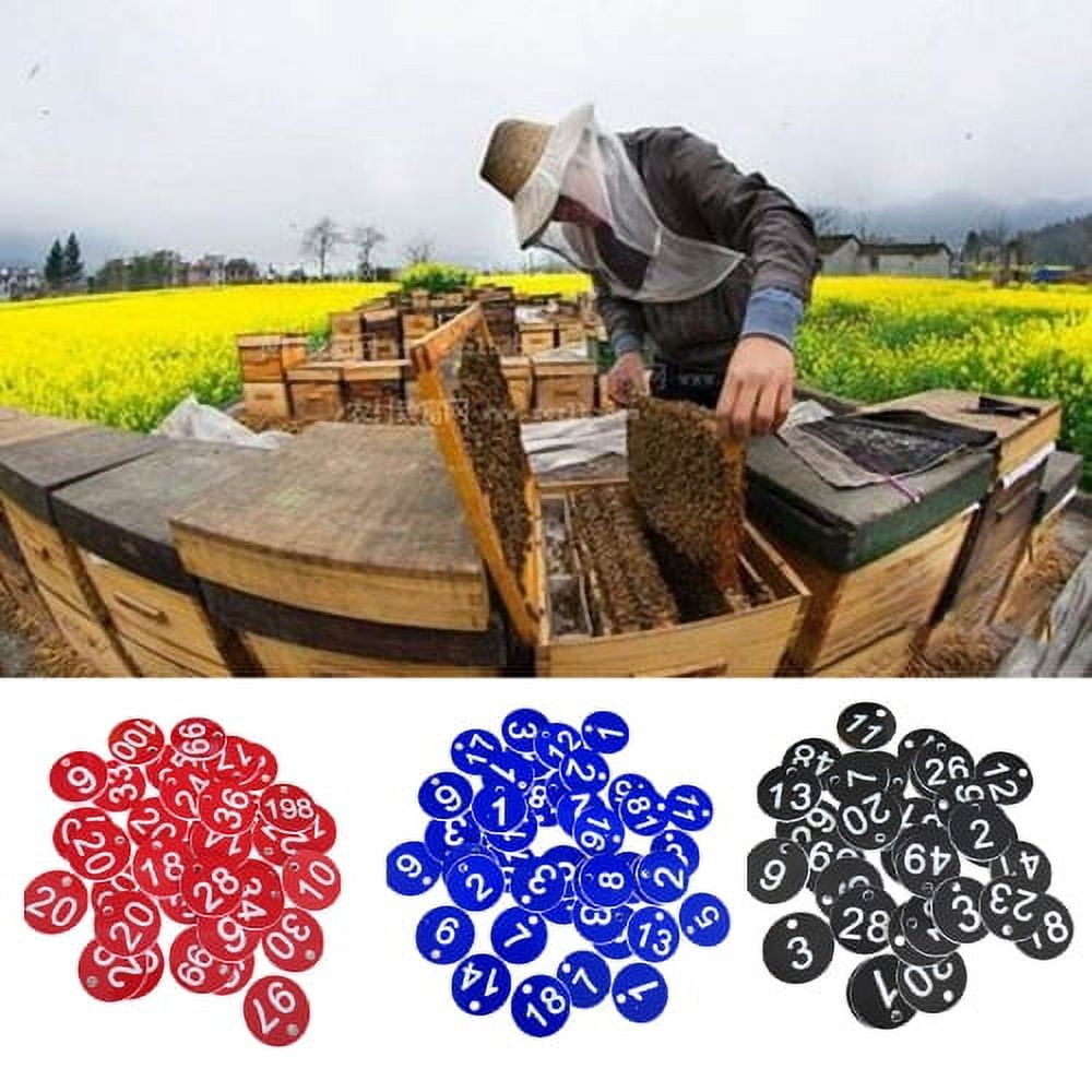 Zhaomeidaxi 100Pcs Numbered Tags Key Ring Plastic Round Id Tags Laser ...