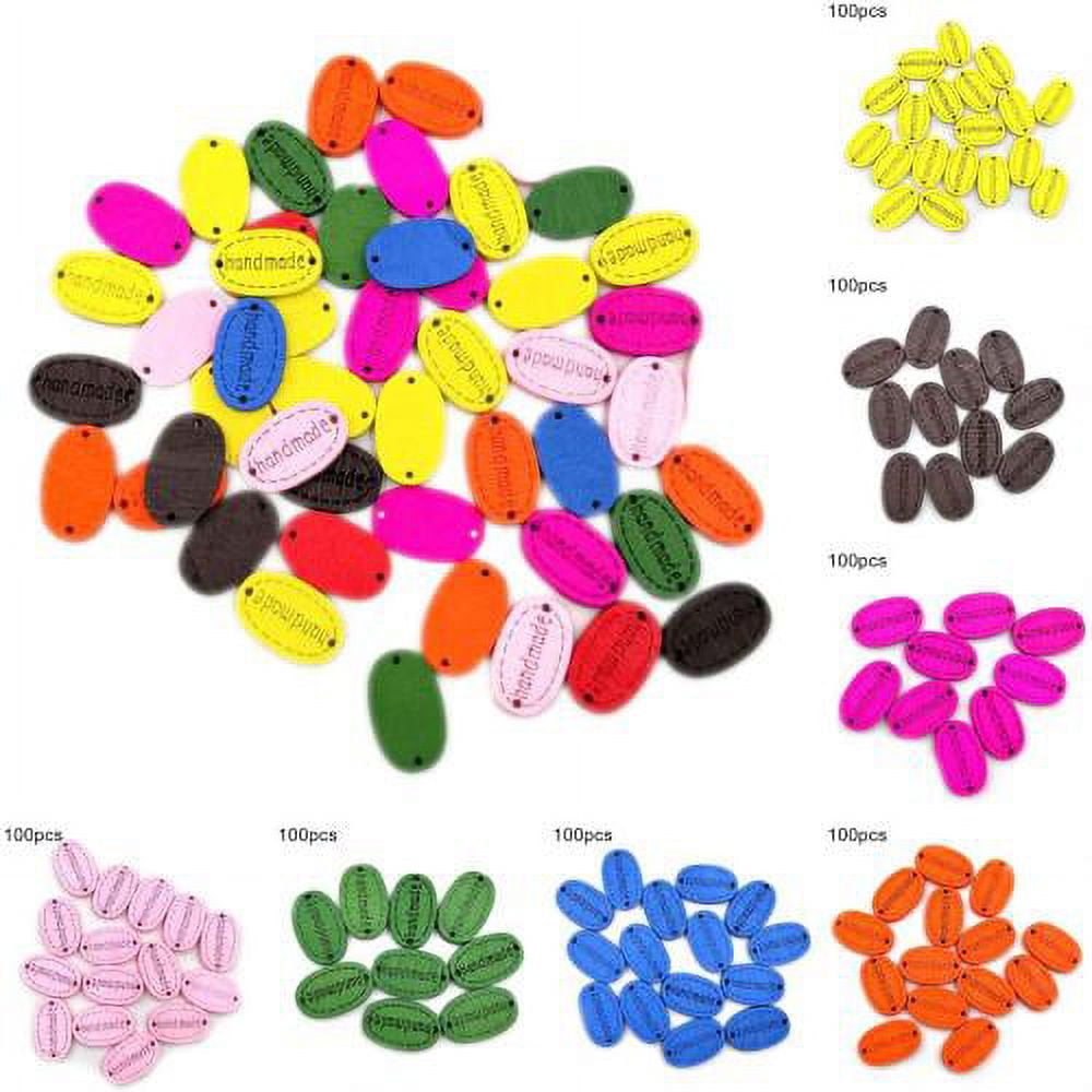 Zhaomeidaxi 100Pcs Oval Shape 2 Hole Buttons Oval Craft Buttons Mixed ...