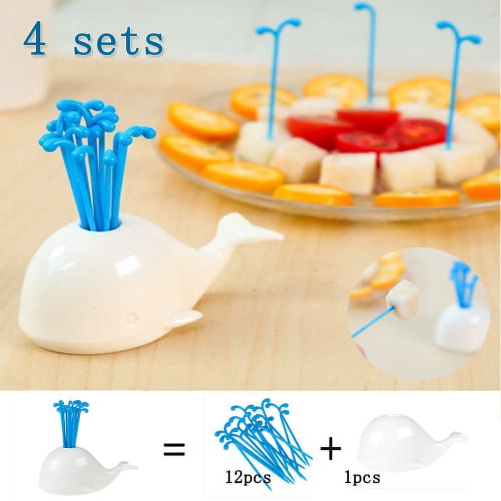 Zhaomeidaxi 16pcs/set Animal Fruit Toothpicks，abs Plastic with Beluga ...