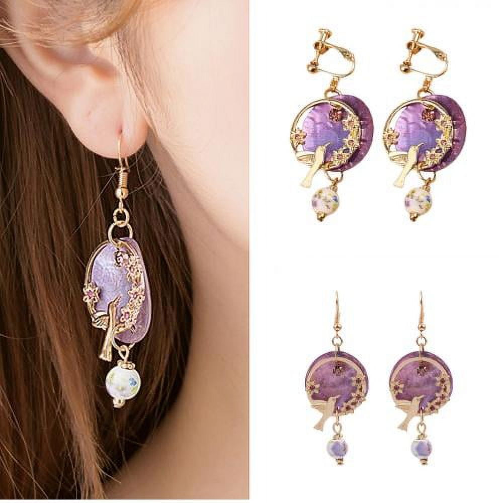 Zhaomeidaxi 2 Pairs Multicolor Dangle Earrings Earring Clip Set for ...