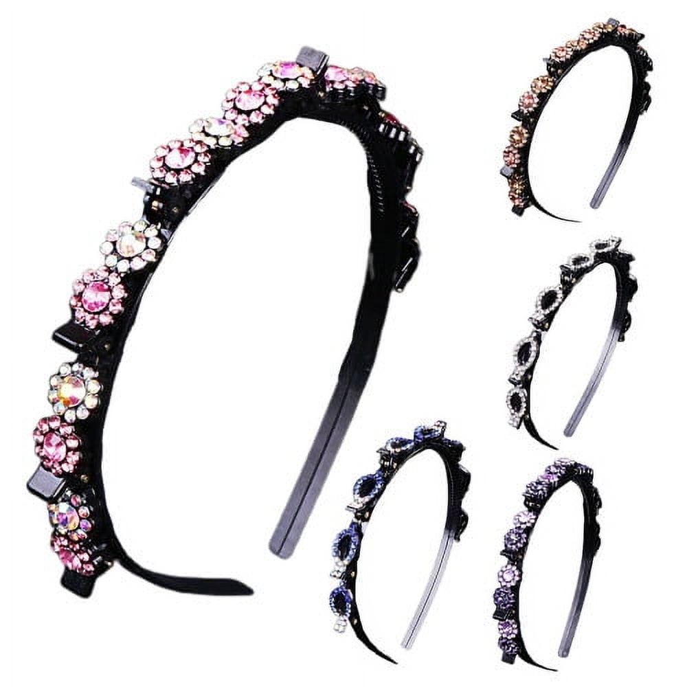 Zhaomeidaxi 2 Pieces Beaded Hair Headbands and Hair Clips Set Stylish ...