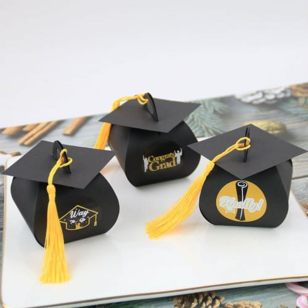 Zhaomeidaxi 24Pcs/Set Graduation Candy Boxes Graduation Cap Present Box ...