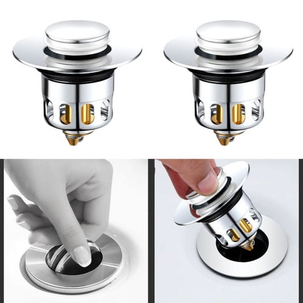 Zhaomeidaxi 2Pcs Bathroom Sink Stopper,Universal Push-type Pop Up Drain ...