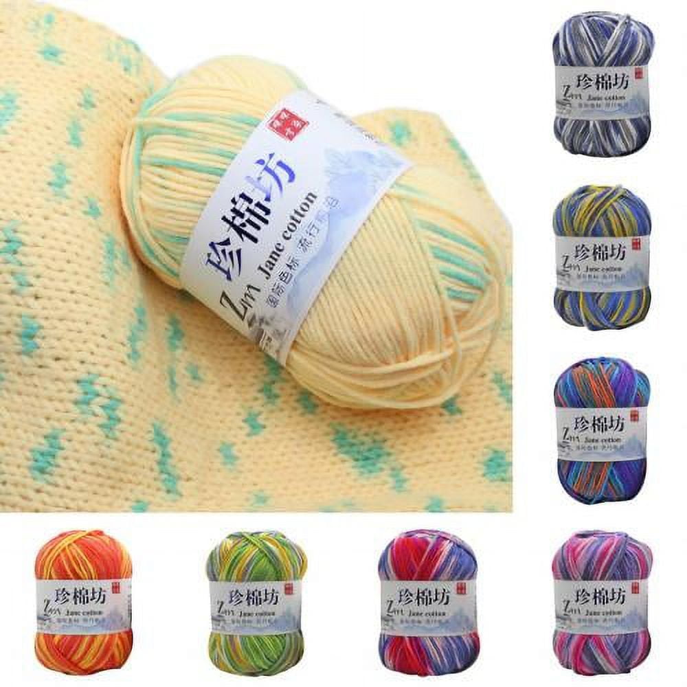 Zhaomeidaxi 4 Strands Colorful Cotton Crochet Knitting Yarn Assorted ...