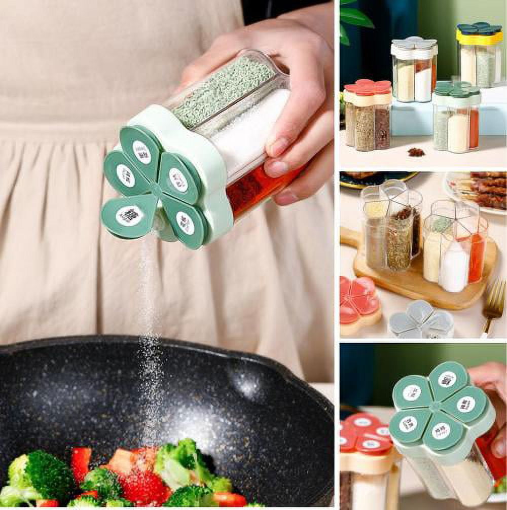Zhaomeidaxi 4 in1 Clear Plastic Spice Jar with Lids , Empty Spice Jars ...