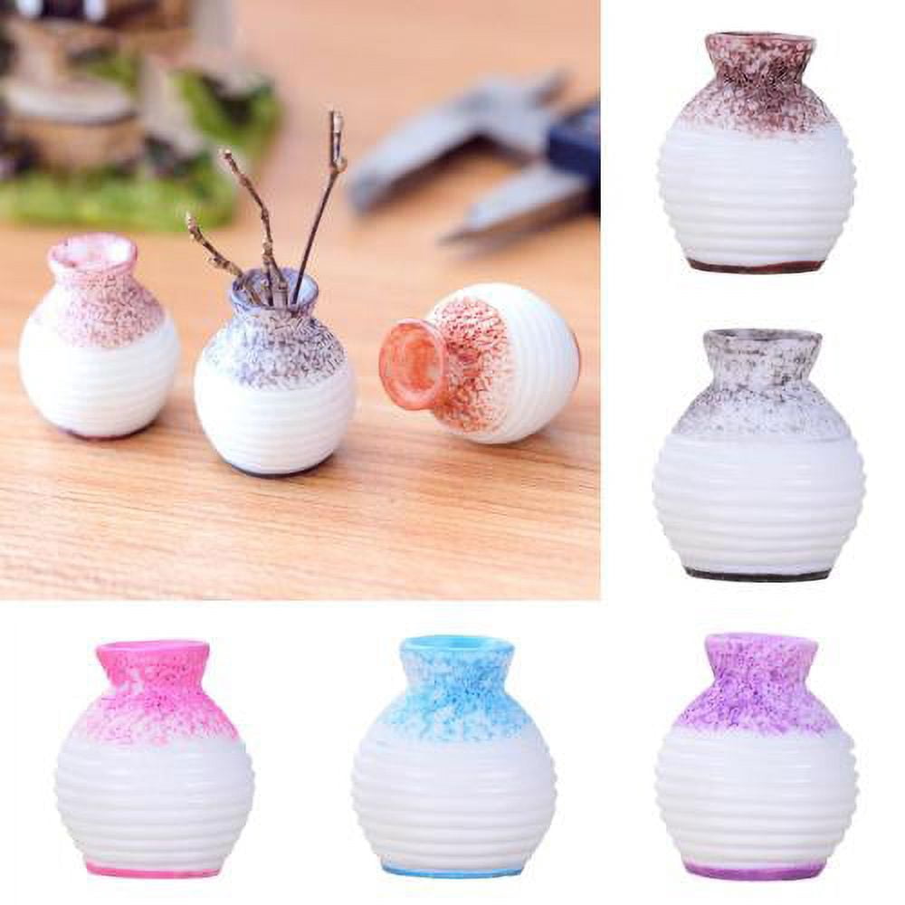 Zhaomeidaxi 9/18Pcs Miniature Mini Flower Vase, Resin Small Mouth DIY ...
