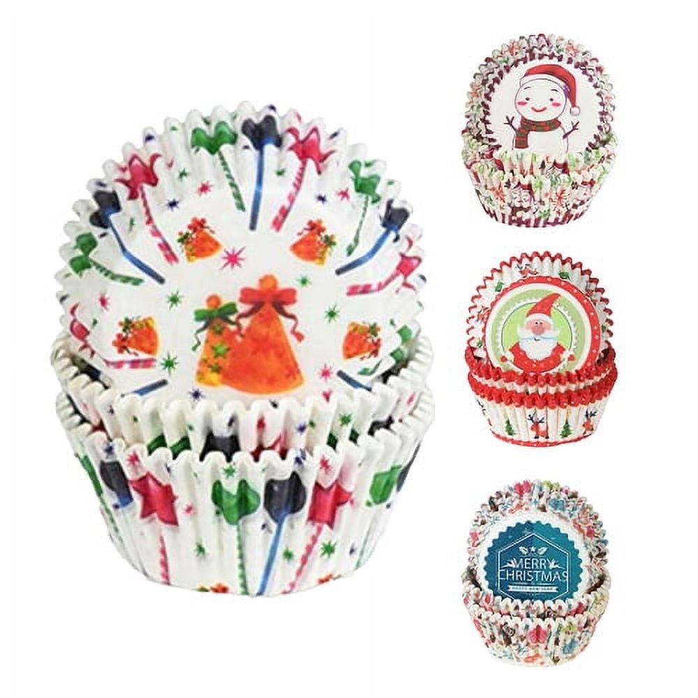 Zhaomeidaxi Baking Paper Cups Cupcake - 100 Pcs Christmas Style Baking ...