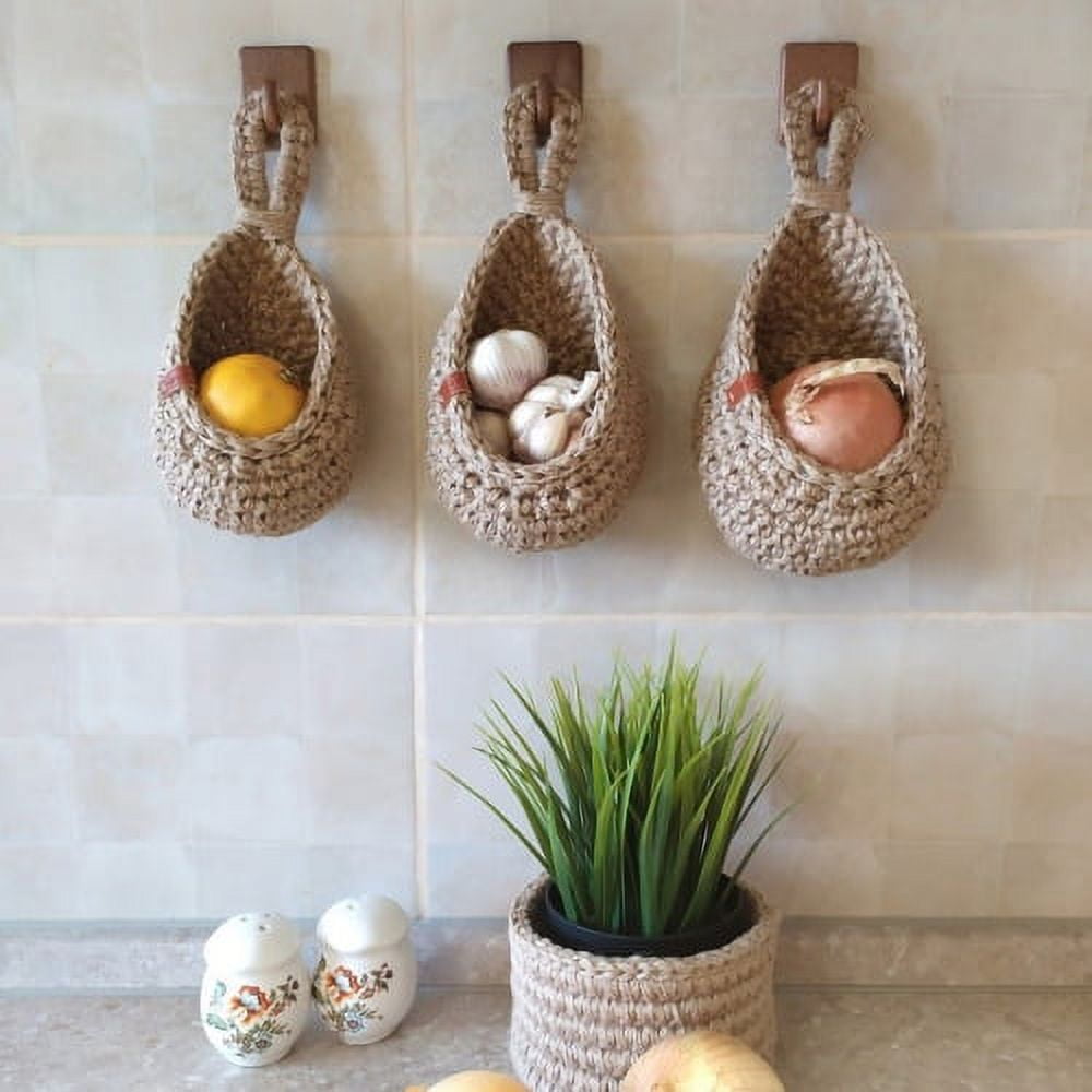 Zhaomeidaxi Bohemian Style Wall Hanging Baskets, Wall-Mounted Storage ...