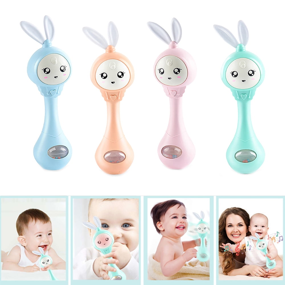 Zhaomeidaxi Bunny Baby Rattle Shaker and Teether Toys,Electronic Rattle ...