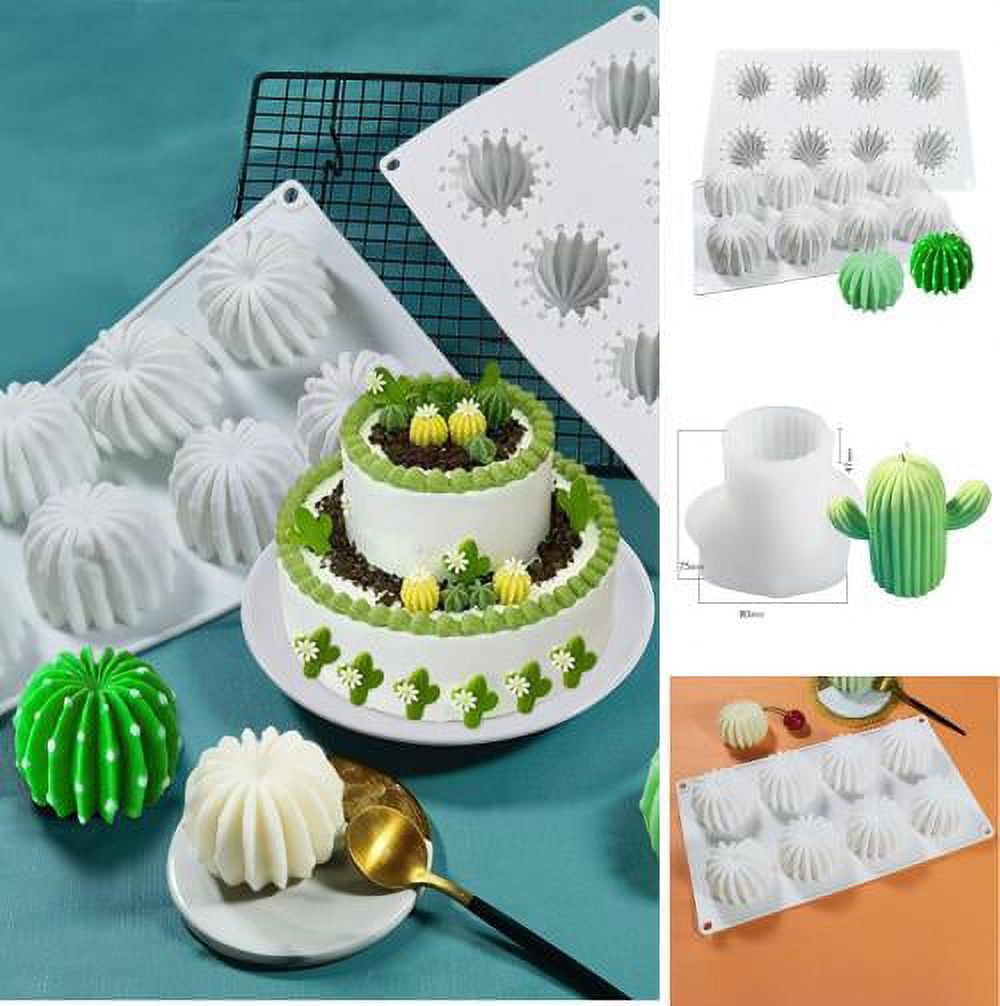 Zhaomeidaxi Cactus Ball Silicone Molds Shapes Set,Mini Pie,Fruit and ...