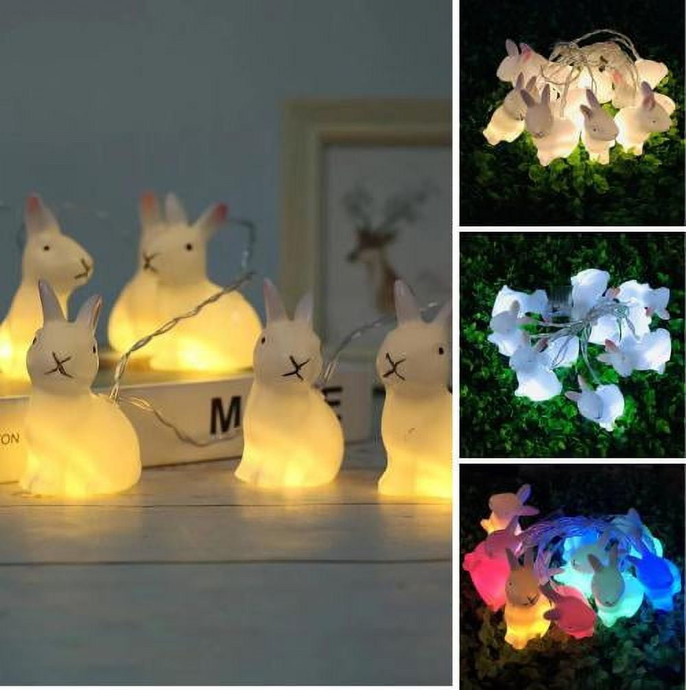 Zhaomeidaxi Easter Decoration Lights Rabbit LED String Lights Battery Operated 4.9 ft 10 LEDs ...