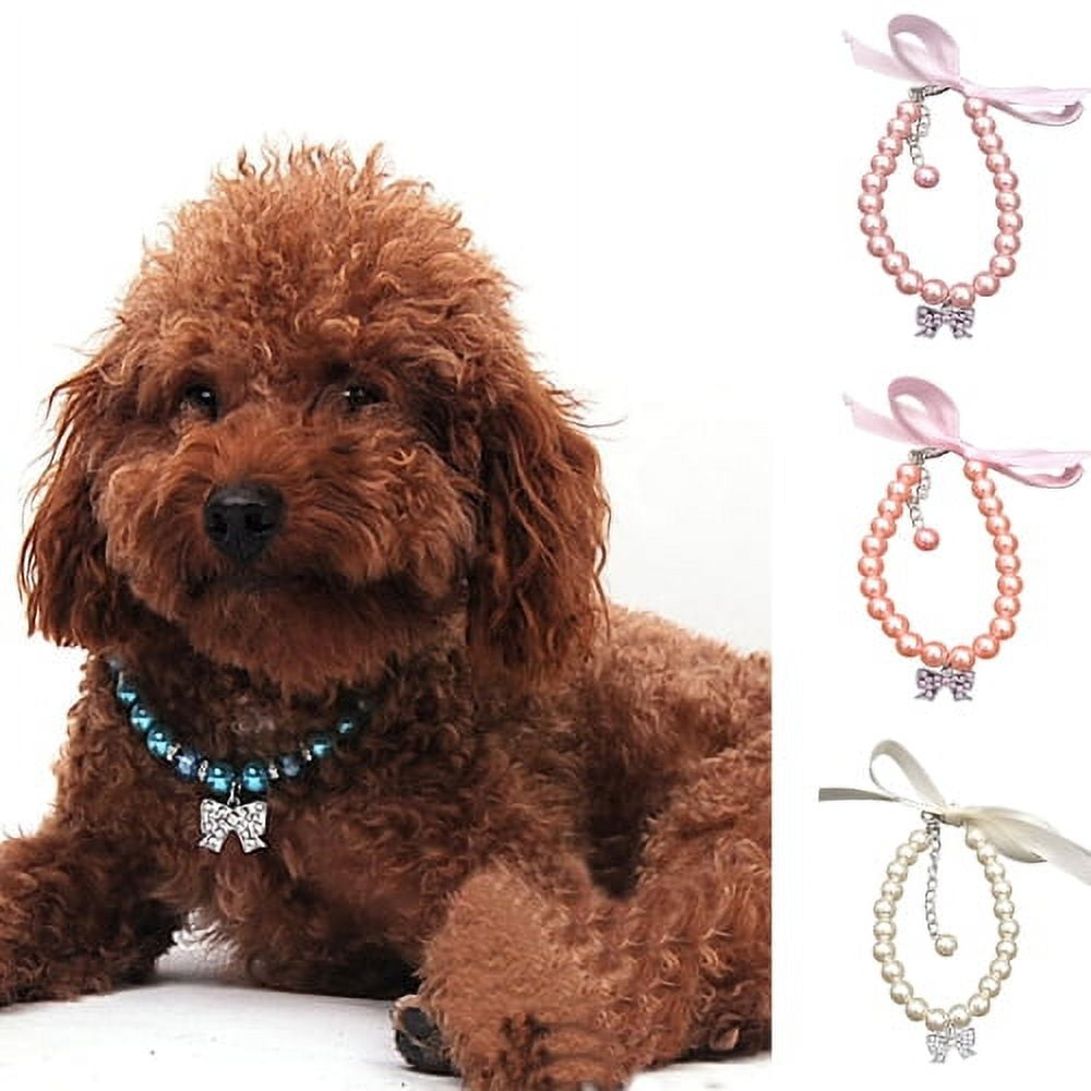 Zhaomeidaxi Faux Pearls Dog Necklace Collar Jewelry for Small Dogs ...