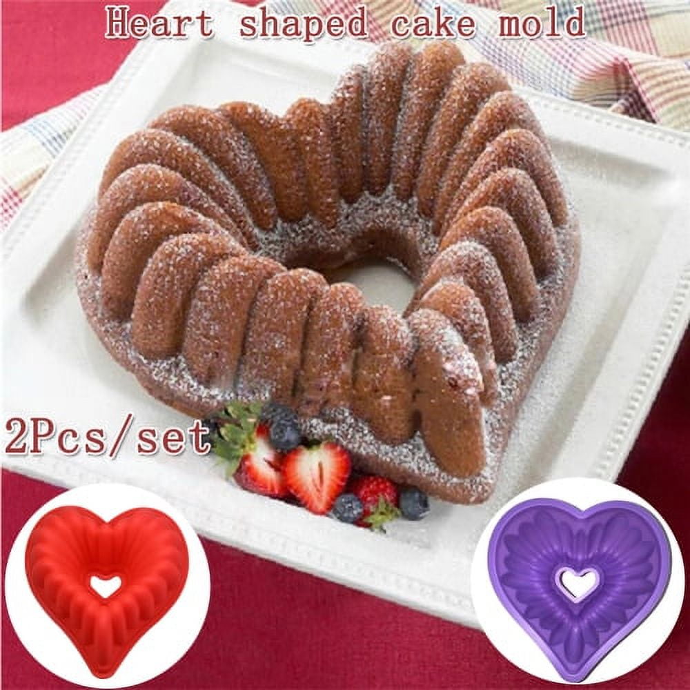 Zhaomeidaxi Food Grade Silicone Heart Molds,3D shaped Baking Pan with ...