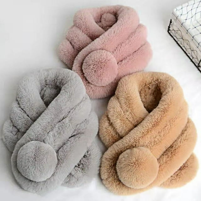 Zhaomeidaxi Fur Collar Scarf for Women Faux Fur Scarves Neck Shrug for ...