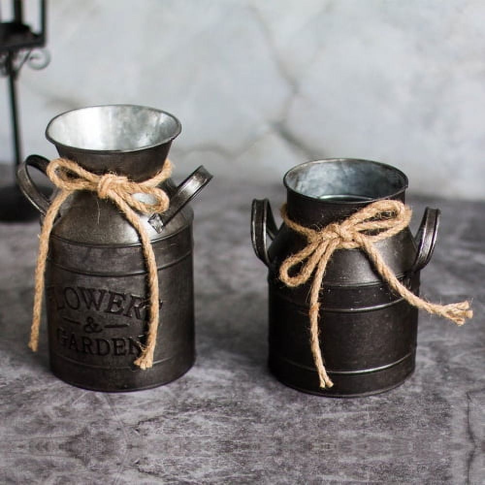 Zhaomeidaxi Iron Bucket Barrel Planters, Rustic Patio Planters Flower ...