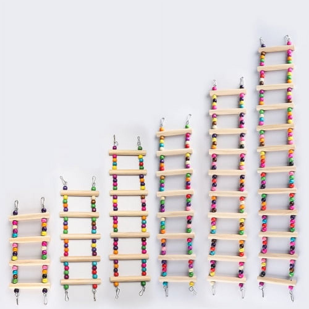 Zhaomeidaxi Parrot Ladder, Wooden Ladder with Colorful Beads Steps ...