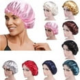 Zhaomeidaxi Satin Sleep Cap, Soft Elastic Night Hair Cover Bonnet for ...