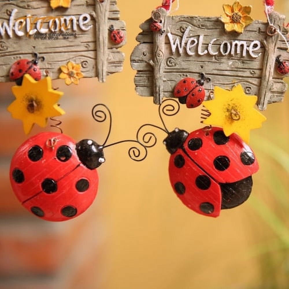 Zhaomeidaxi Sunflower Ladybug Welcome Sign 6 x 3 Inch Rustic Sunflower ...