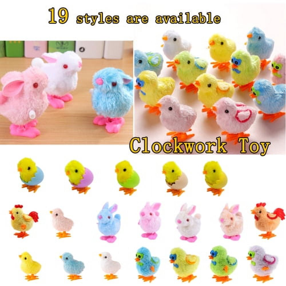 Zhaomeidaxi Wind Up Toys 19 PCs Assorted Animal Doll Bunny Chick ...