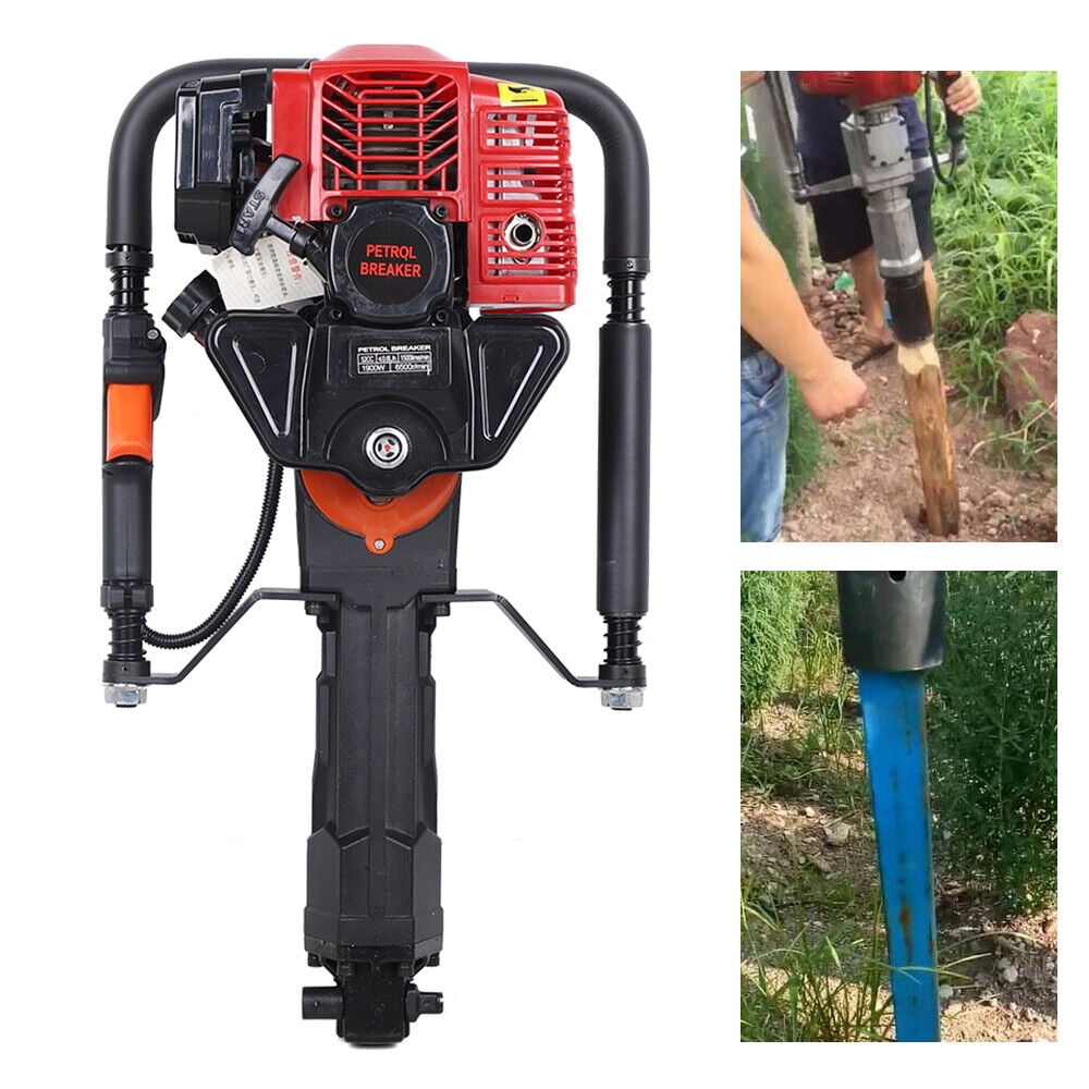 ZhdnBhnos 2 Stroke 52cc Gas-Powered T-Post Driver Fence Farm Push Pile Digger Hammer Drills with ...