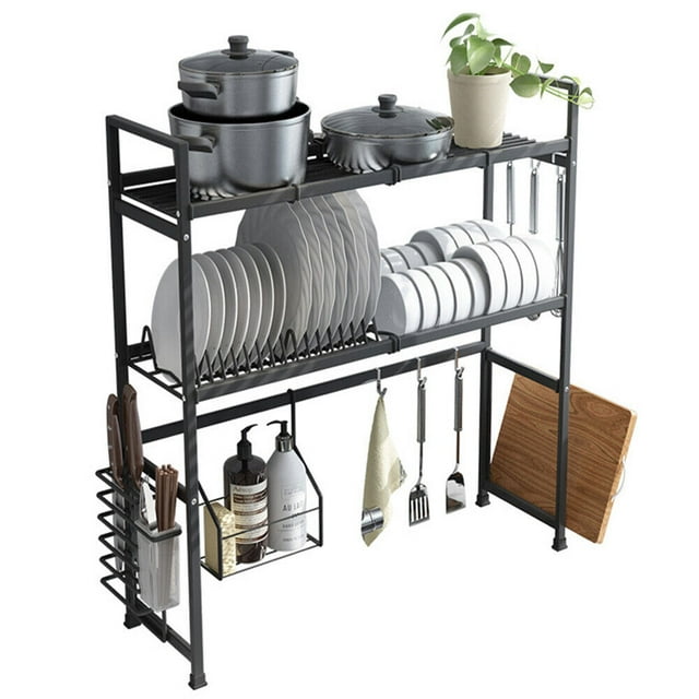 Zhdnbhnos 2 Tier Over Sink Dish Bowl Drying Rack Stainless Steel