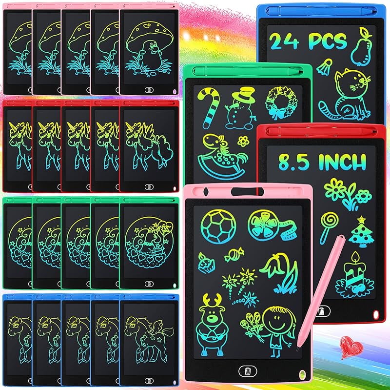 Zhehao 24 Pieces LCD Writing Tablet Doodle Board 8.5 Inch Colorful ...