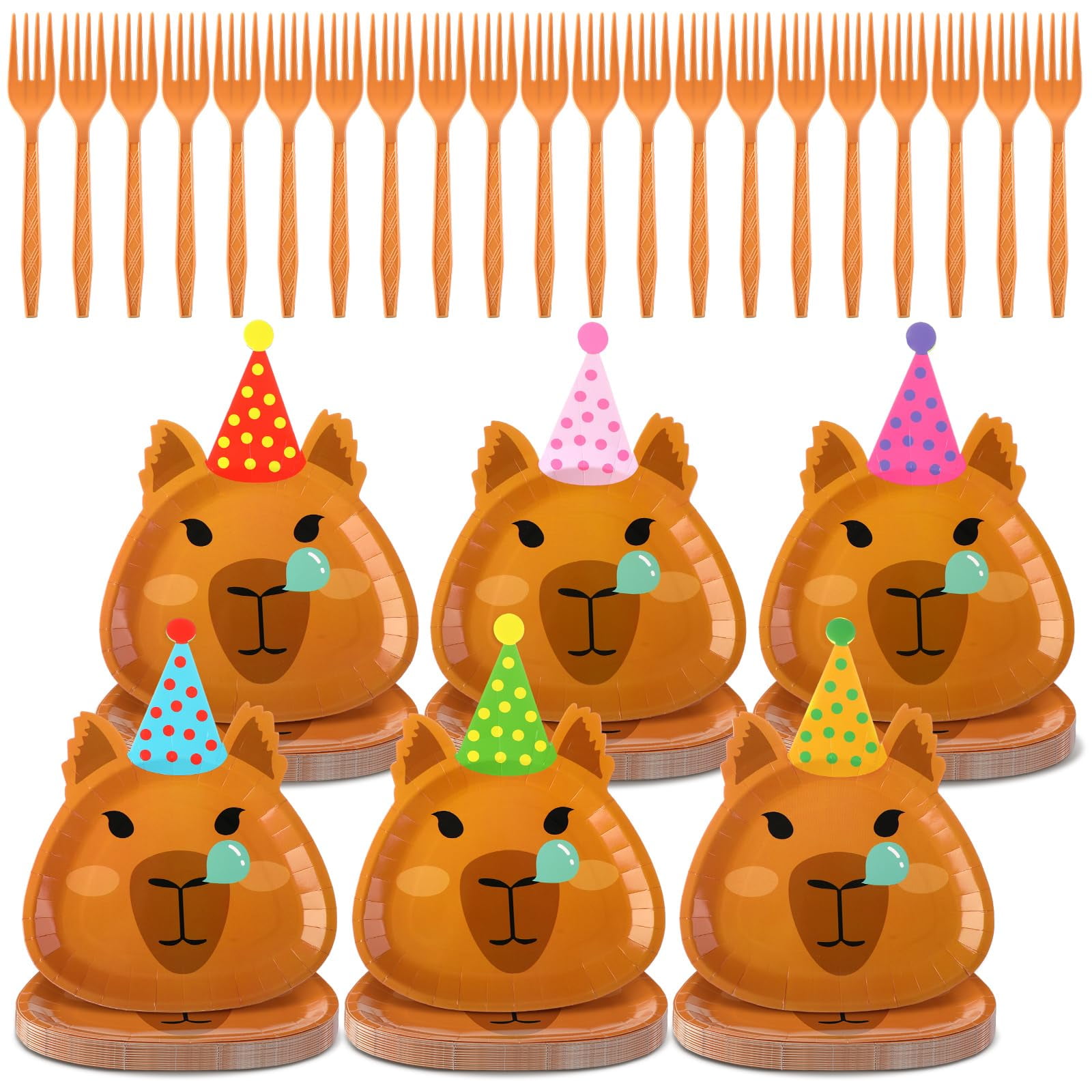 Zhehao 60 Sets Capybara Birthday Party Supplies Capybara Plates ...