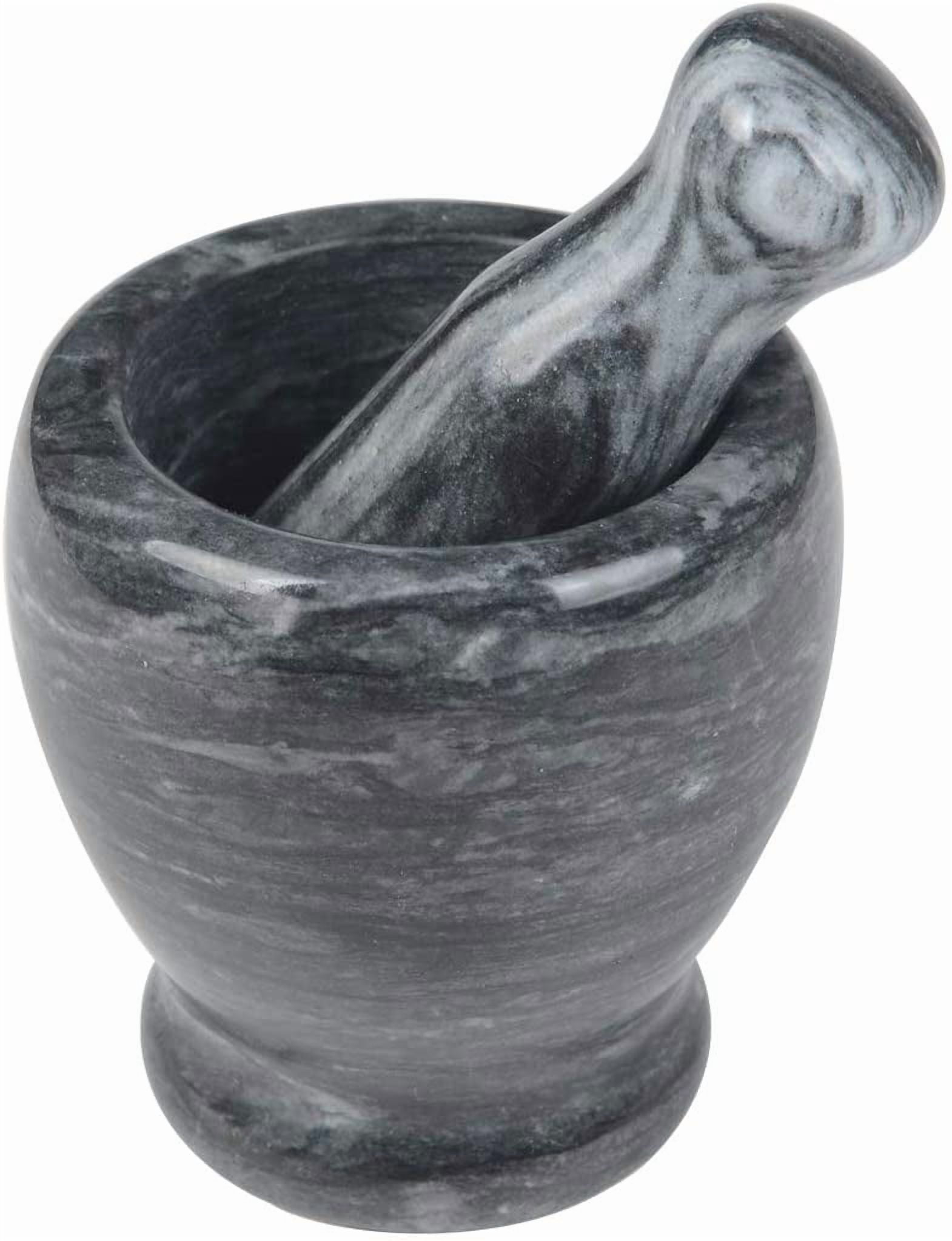 ZhenSanHuan Natural Granite Stone Mortar and Pestle Solid and Durable ...