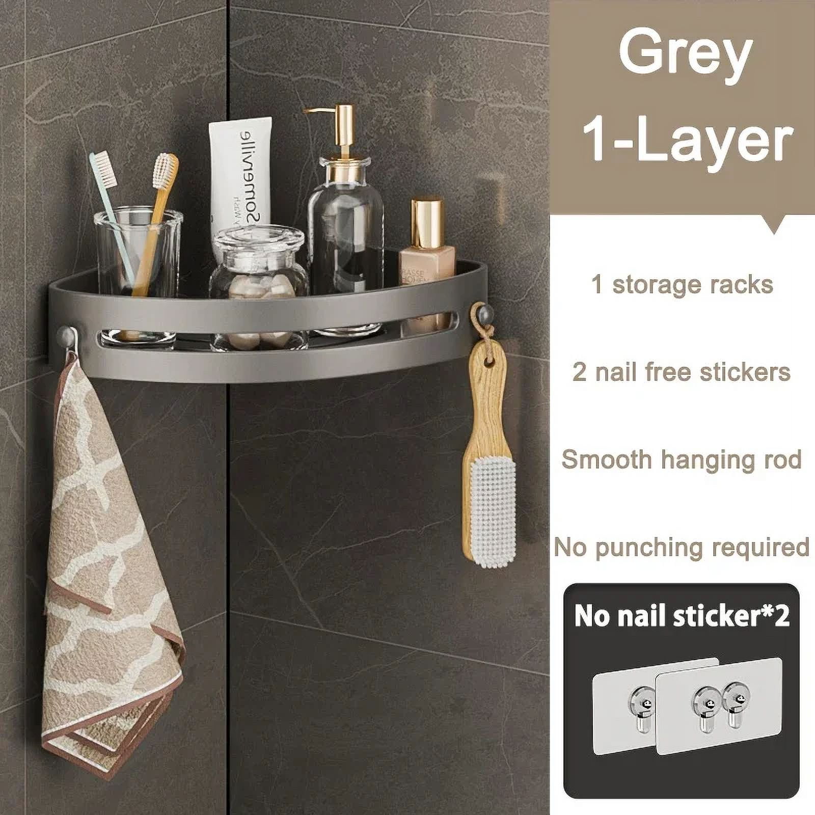 Zheng Yanxiang1/2/3Pcs Adhensive Bathroom Shampoo Holder Shampoo Rack ...