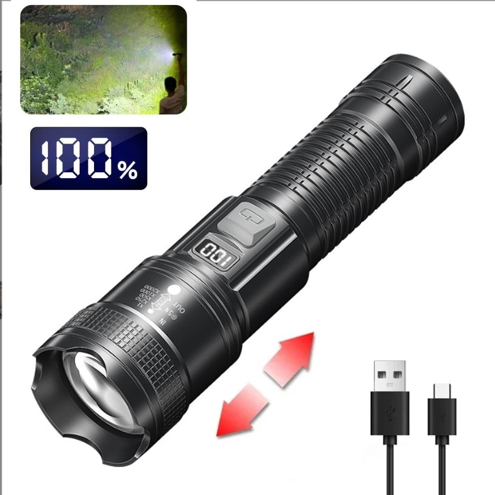 Zheng yanxiangsuper bright flashlight digital display built-in battery ...