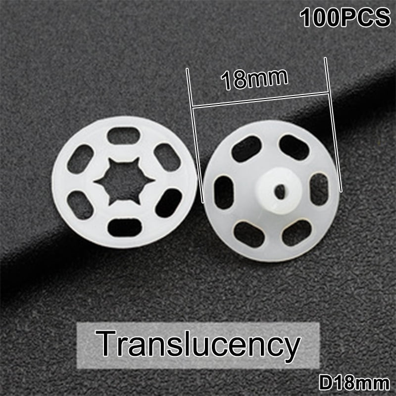 ZhengYuHao 100Pcs Transparent ABS Plastic Invisible Snap Fasteners ...