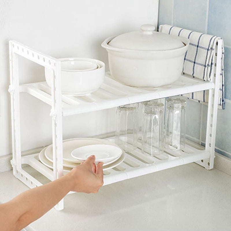 ZhengYuHao Adjustable Cabinet Organizer Shelf Stackable Kitchen Counter ...