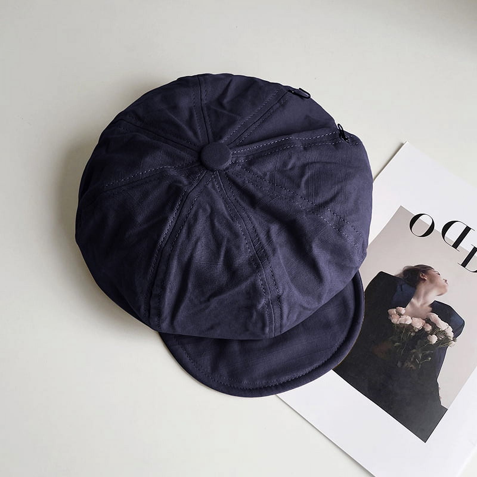 Zhengsping Japanese Octagonal Hat, Female Retro Beret, Revealing Face ...