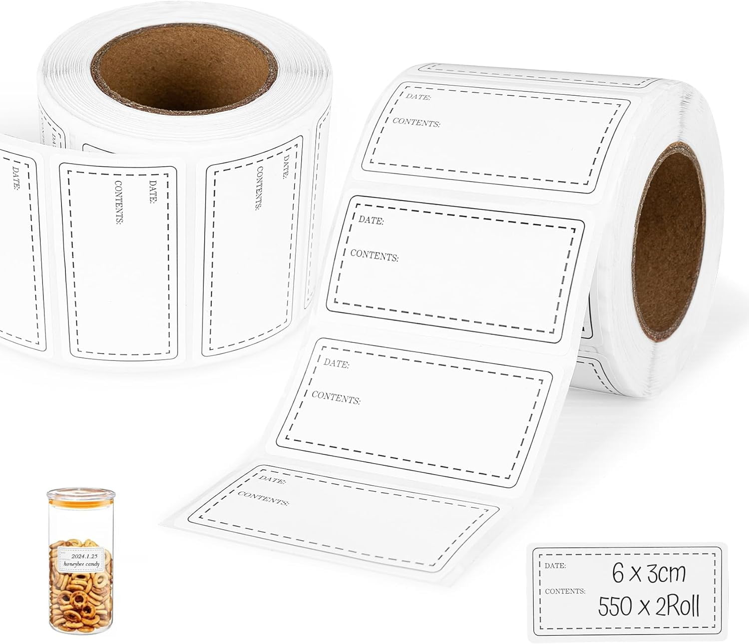 Zhengup 1100pcs Food Storage Stickers,2 Roll Removable Freezer Labels,1 ...