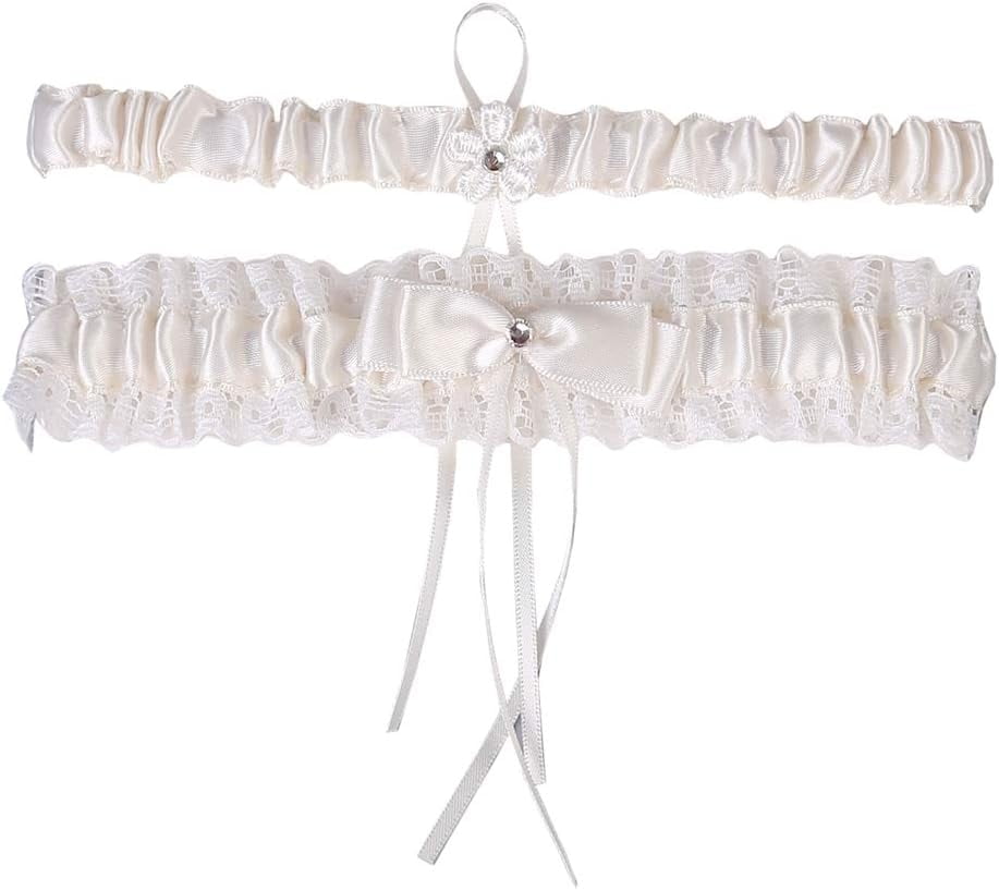 Zhengup 2 Pack Lace Wedding Bridal Garters Elastic Adjustable Wedding ...