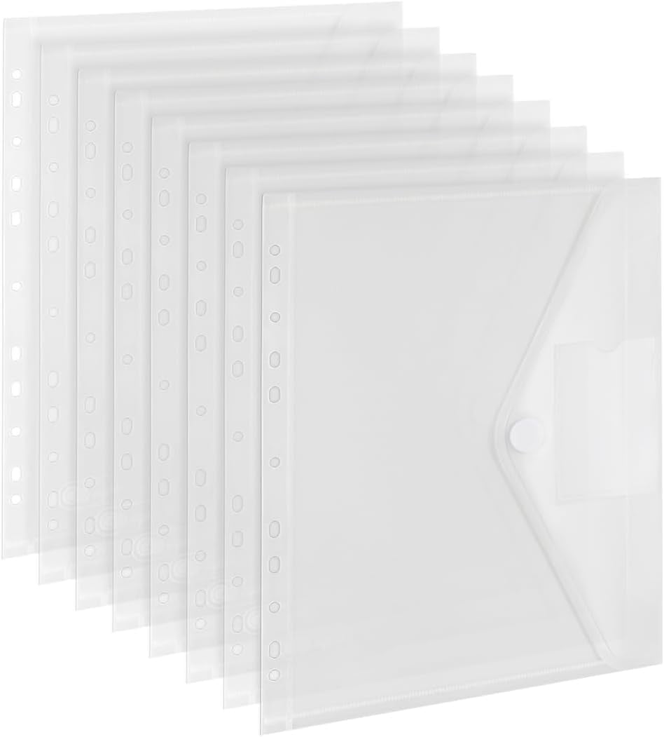Zhengup 20 A4 Binder Pocket Envelope,Clear Poly Binder Envelope with ...