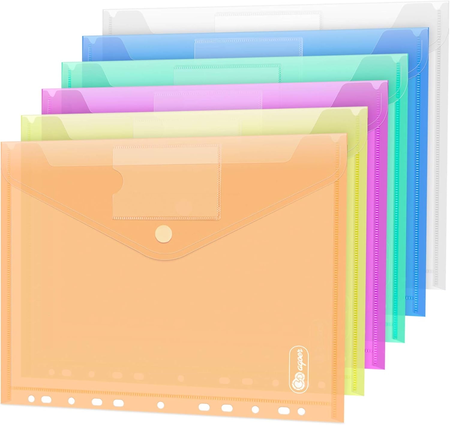 Zhengup 24 Pack Plastic Wallets A4, Clear Document Wallets, Envelopes ...