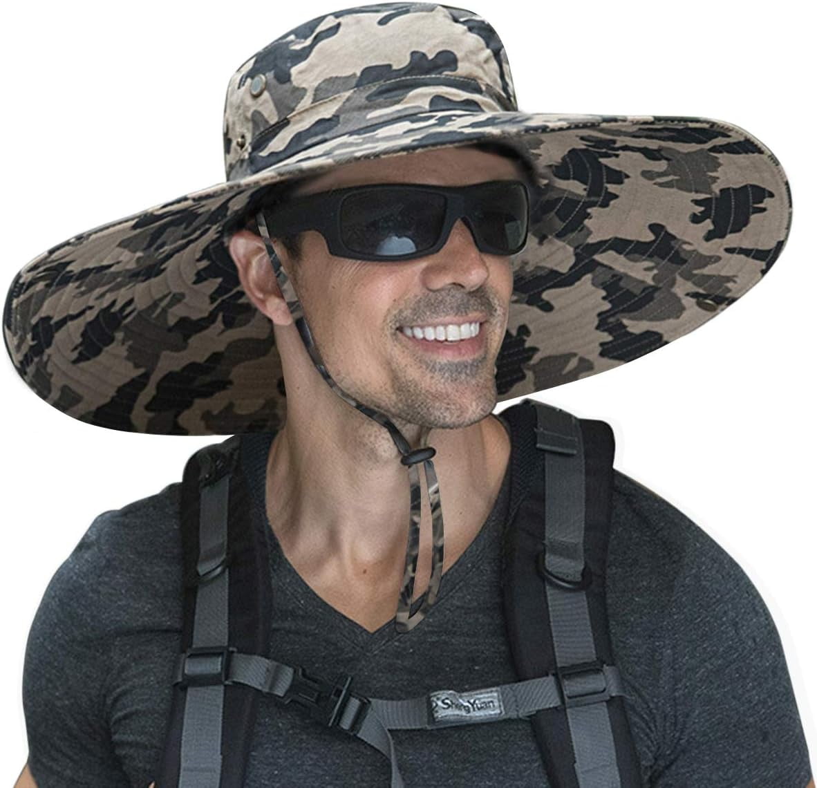 Zhengup 6" Super Wide Brim Sun Hats, Men and Women Bucket Hat for ...