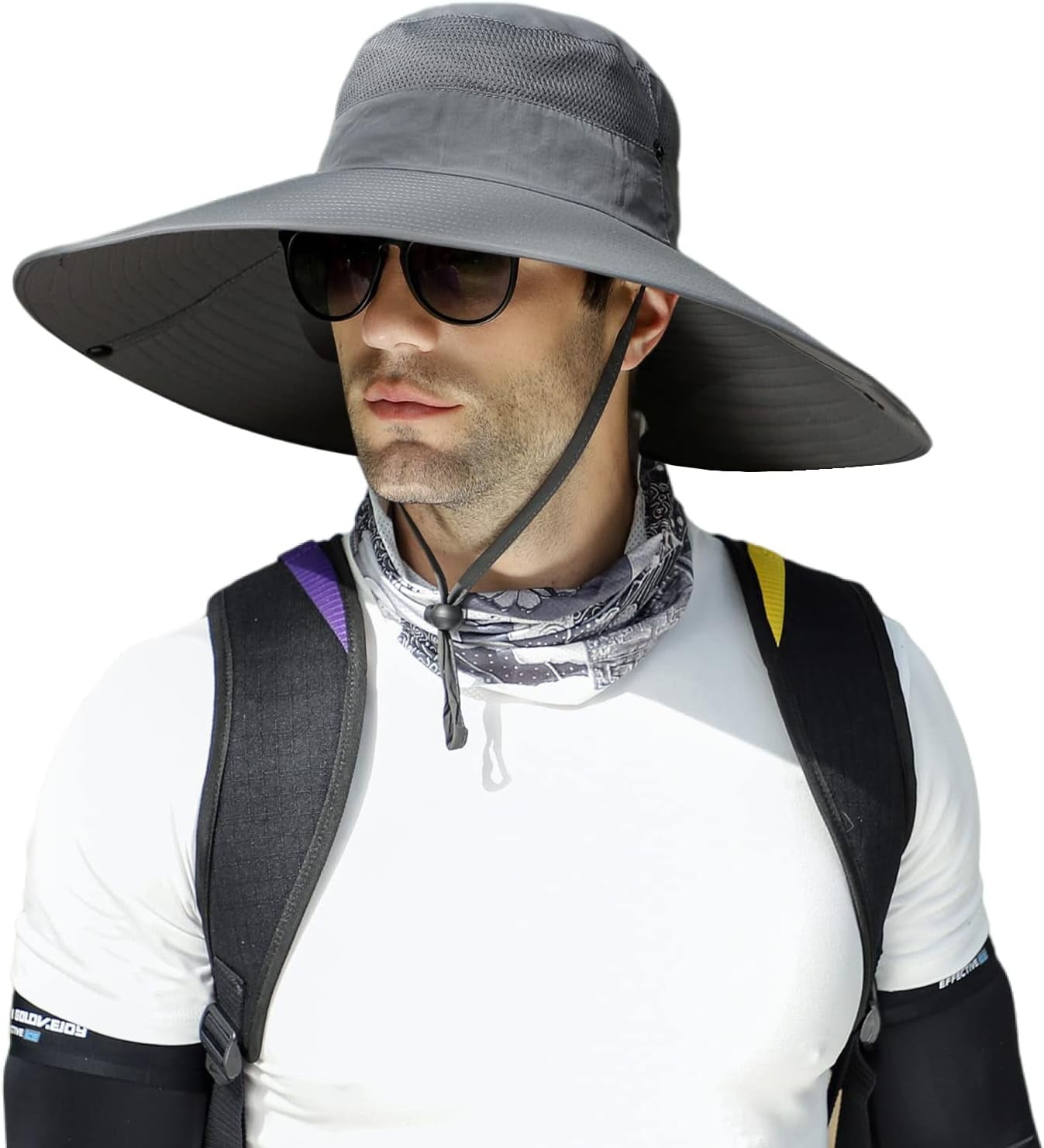 Zhengup 6" Super Wide Brim Sun Hats, Men and Women Bucket Hat for ...