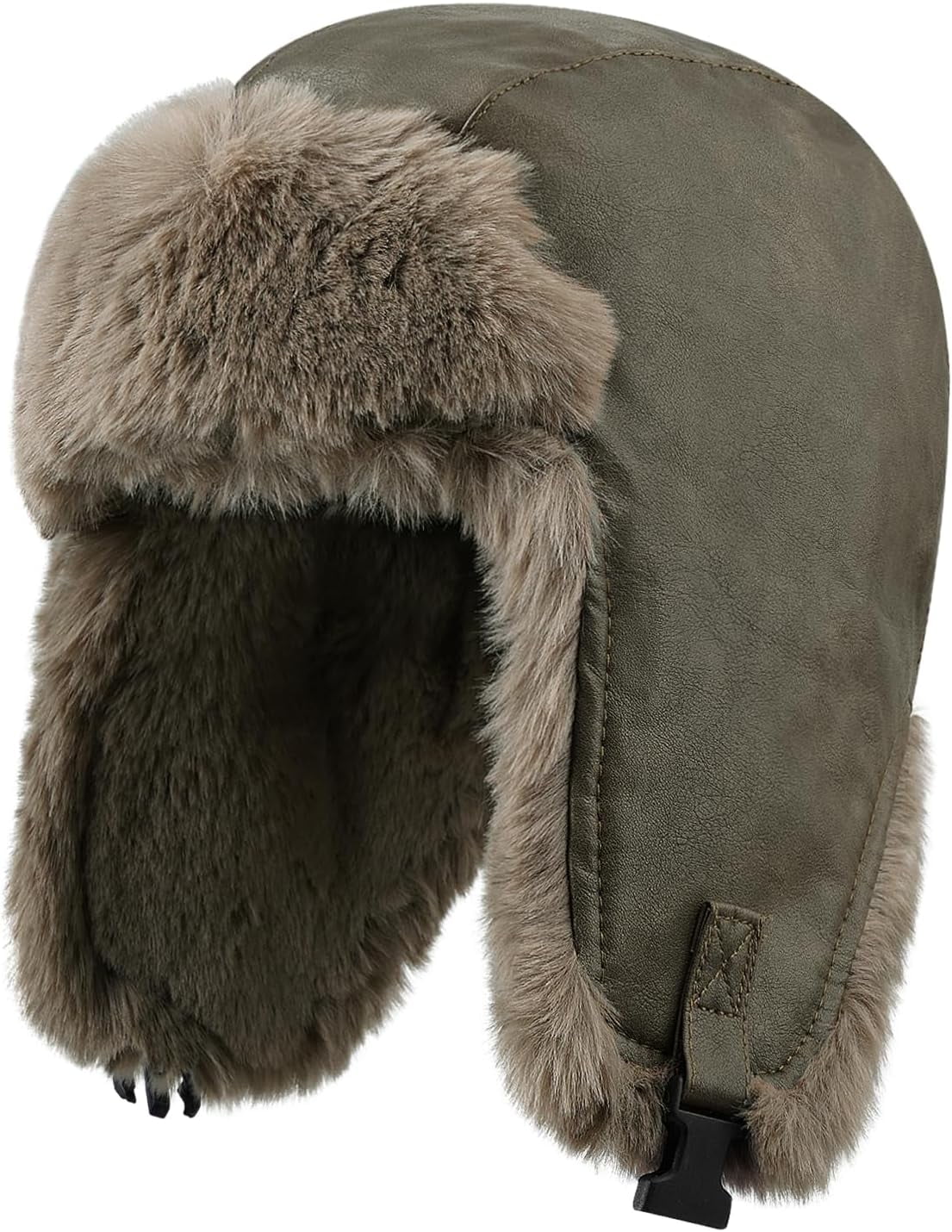 Zhengup Aviator Faux Leather Trapper Eskimo Earflap Hunting Hat Cold ...