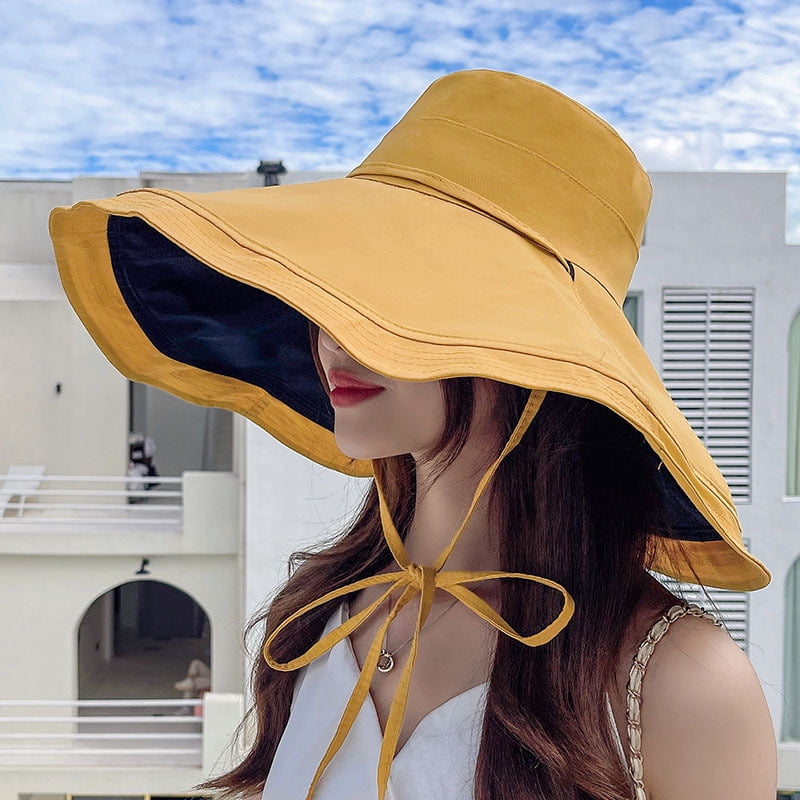 Zhengup Brimmed Fisherman Hat With Large Brim, Female Summer Face ...