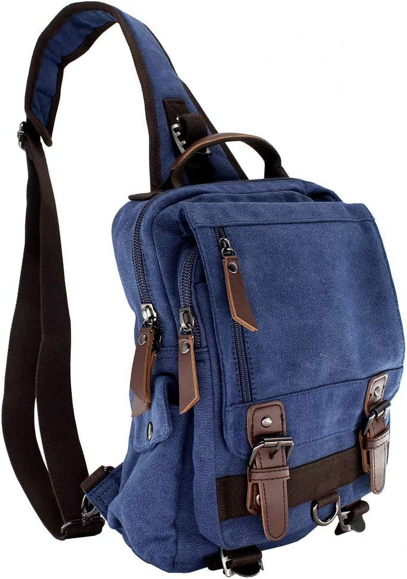 Zhengup Canvas Shoulder Backpack Travel Rucksack Sling Bag Cross Body ...