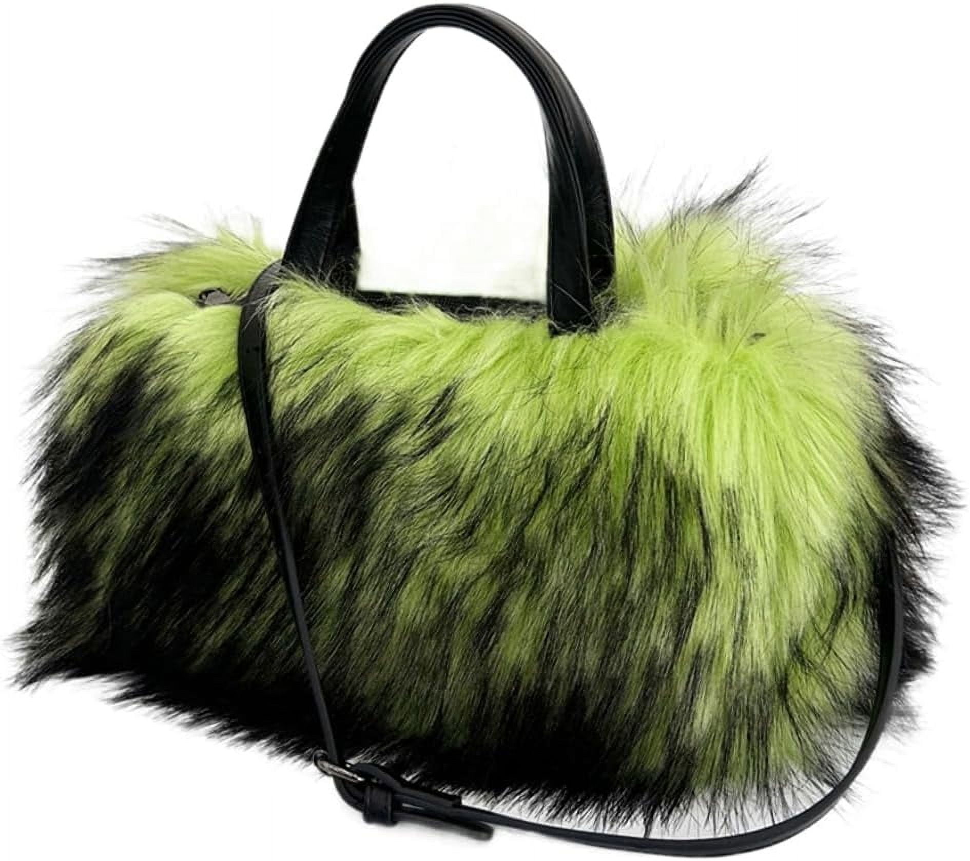 Zhengup Furry Tote Bag for Women Faux Fur Shoulder Crossbody Bag Y2k ...