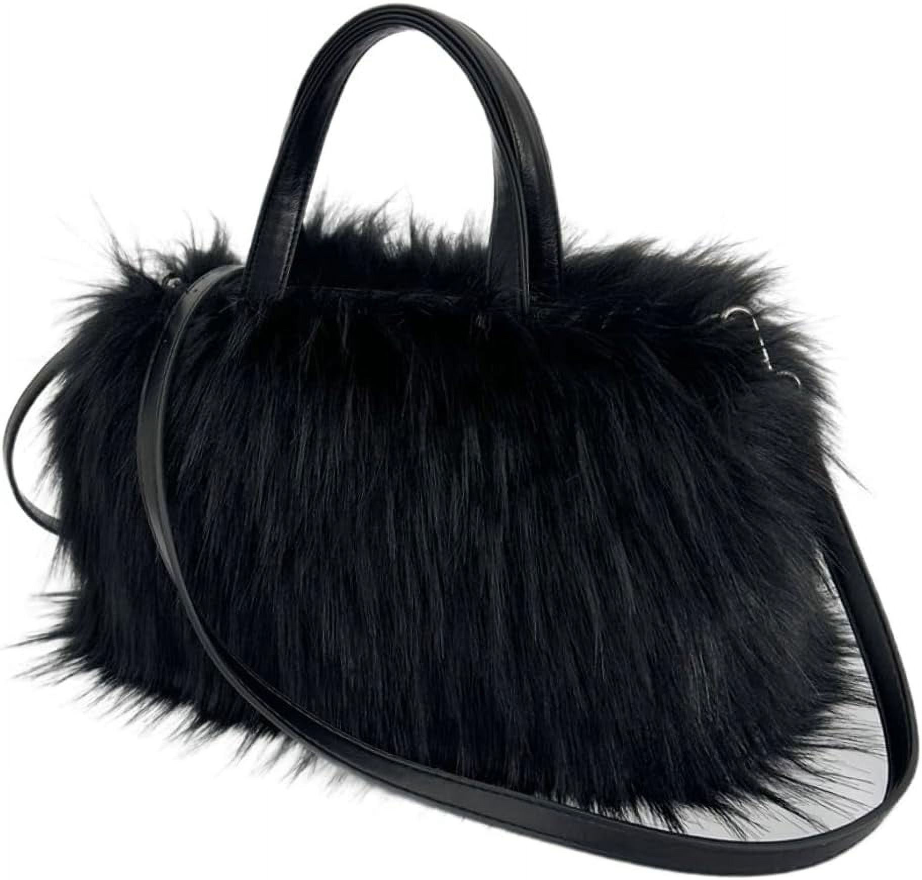 Zhengup Furry Tote Bag for Women Faux Fur Shoulder Crossbody Bag Y2k ...