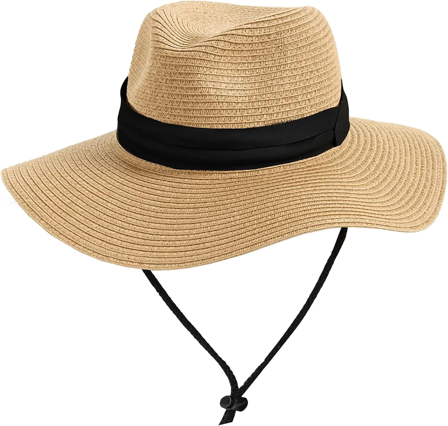 Zhengup Girls Panama Wide-Brim Floppy Straw Sun-Hat Roll up Foldable ...