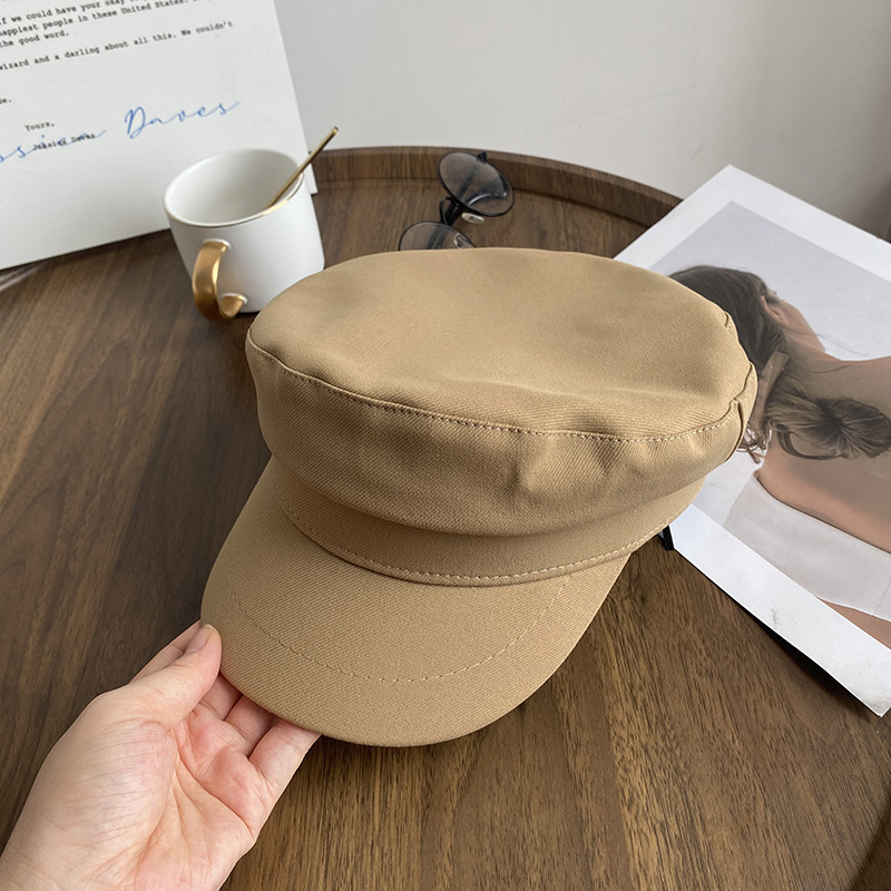 Zhengup Hat Woman In British Retro Flat Top Naval Hat Autumn And Winter ...