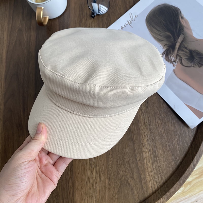Zhengup Hat Woman In British Retro Flat Top Naval Hat Autumn And Winter ...