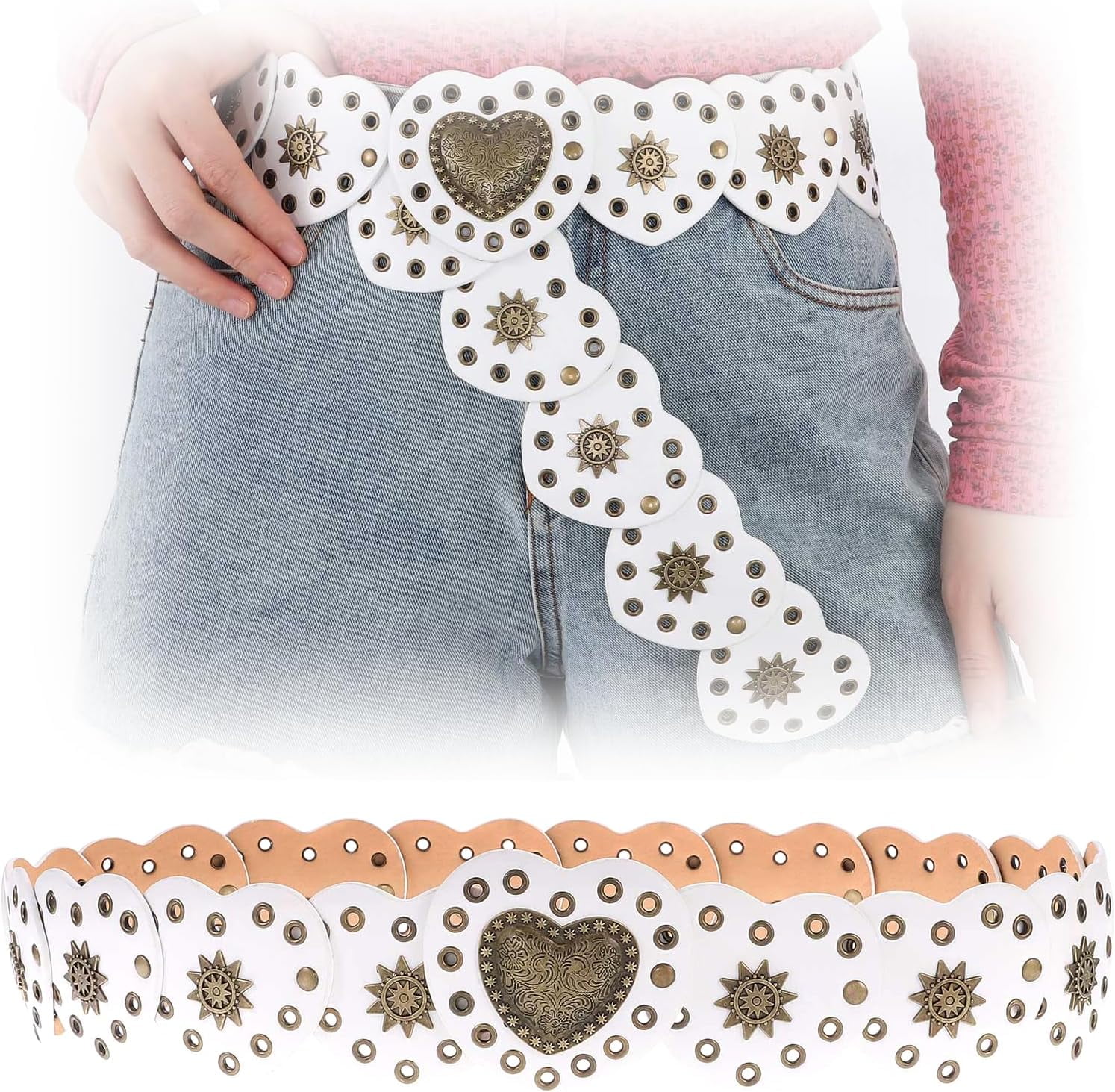 Zhengup Hollow Disc Belt Western Style Exaggerated Cowboy Wide Disc ...